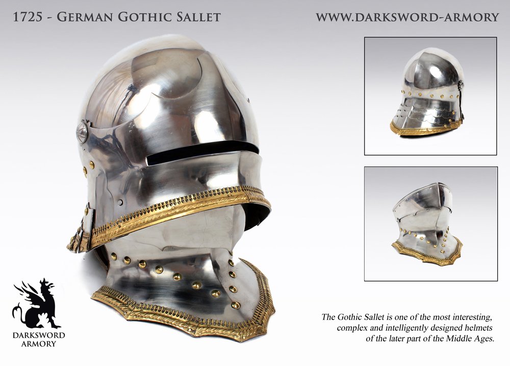 German Gothic Sallet (#1725) - Darksword Armory
