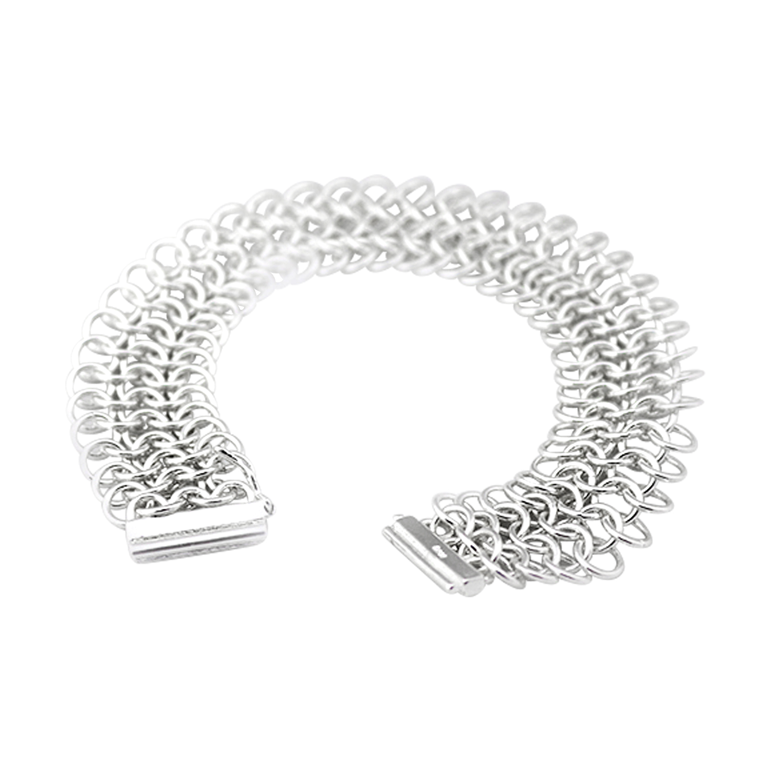 Chain Mail Bracelet Sterling Silver (#4035) - Darksword Armory