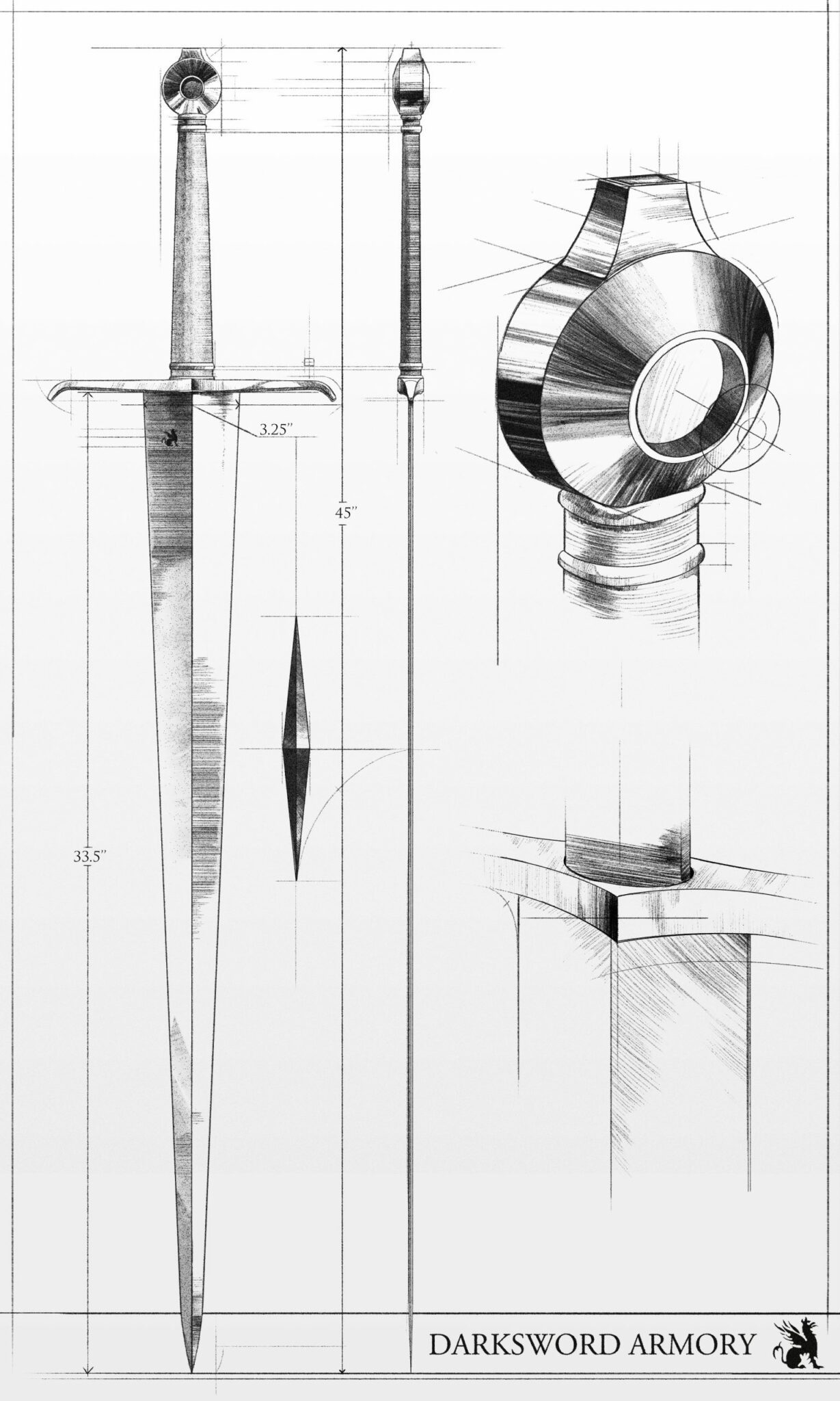 1525-Alexandria-sword-medieval-weapon - Darksword Armory