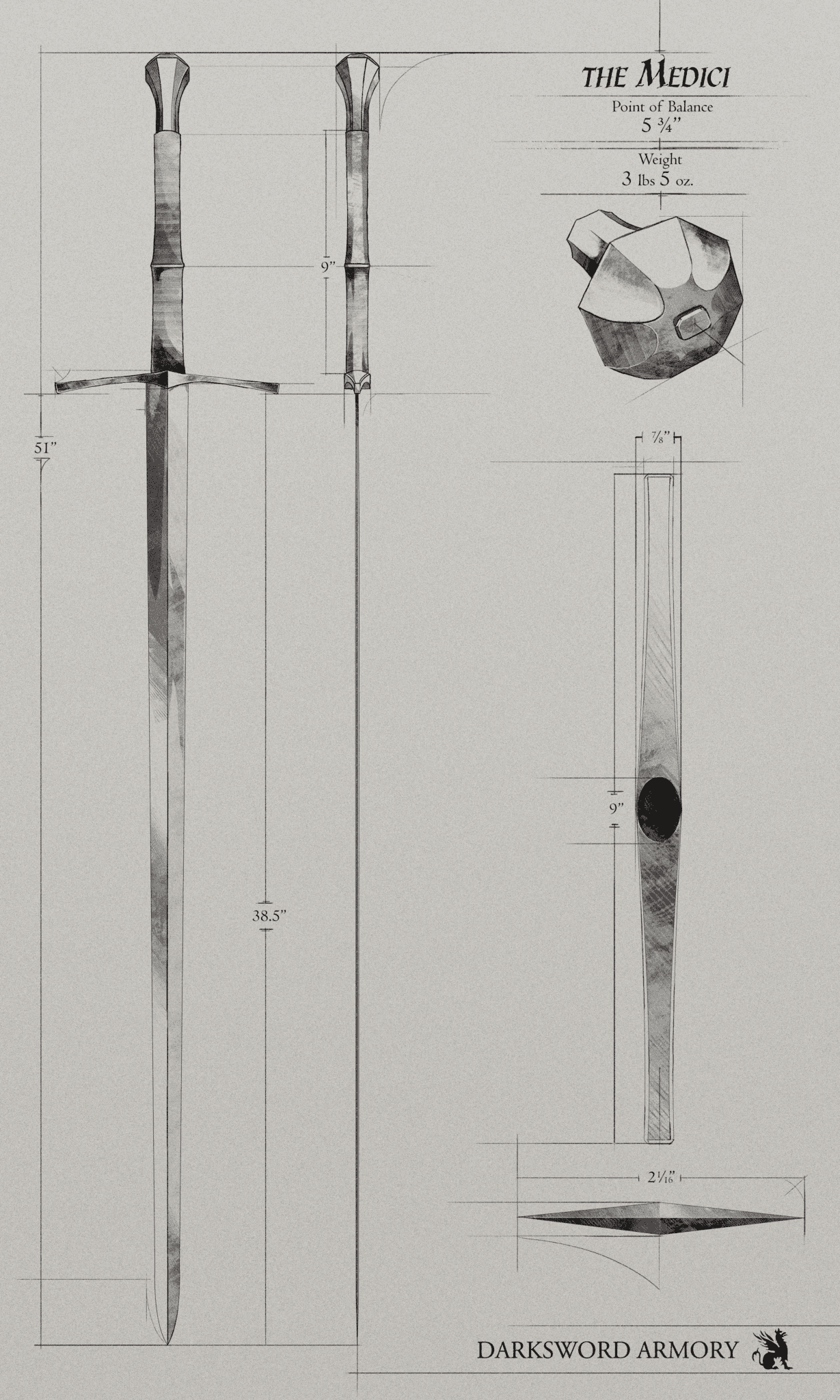 Italian Longsword - Medieval Sword | darksword-armory.com