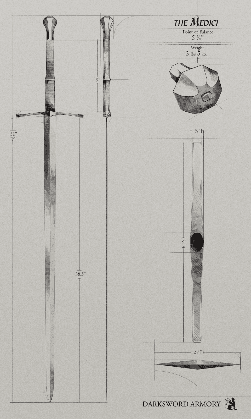 Italian Longsword - Medieval Sword | darksword-armory.com